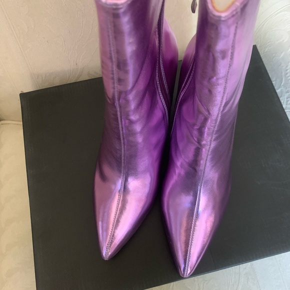 Dolls Kill | Shoes | Dolls Kill Glam Life Purple Metallic Ankle Boots ...